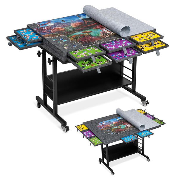 2000 Piece Foldable Felt Jigsaw Puzzle Board with Height Adjustment ...