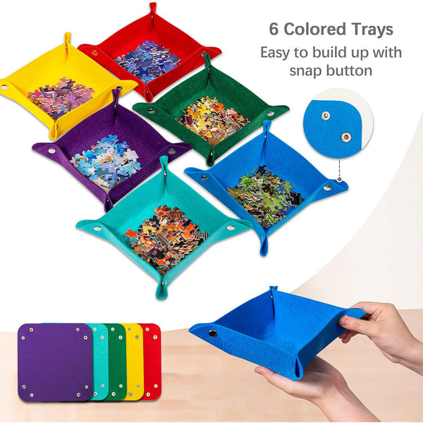 Becko US Portable Folding Jigsaw Puzzle Board with Few Cover and 6 Sor ...