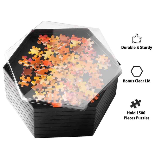 Stackable Puzzle Sorting TraysUp to 1500 Pieces, 8 Hexagonal Tray – jigsawdepot